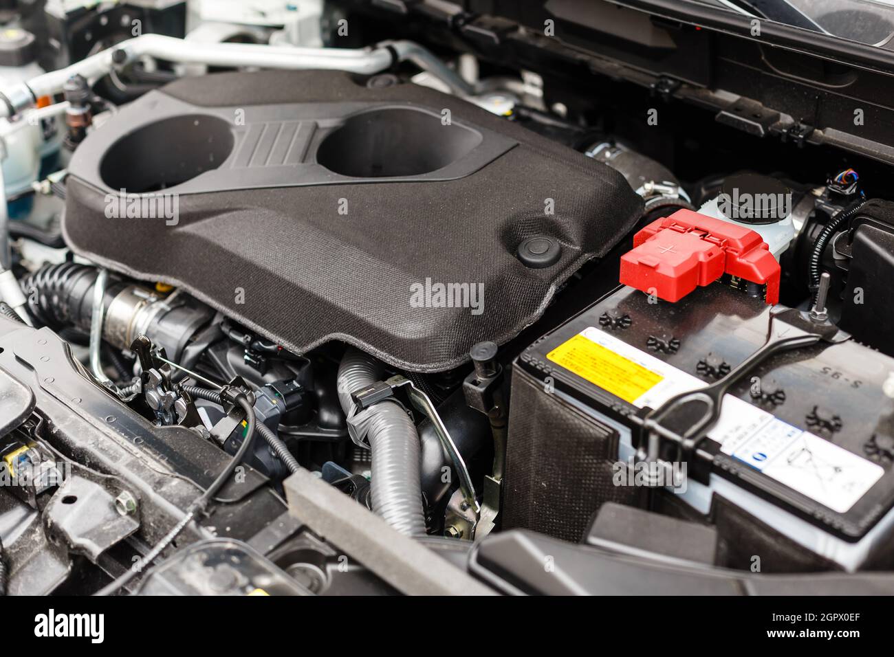 A car with an open hood in service Stock Photo - Alamy