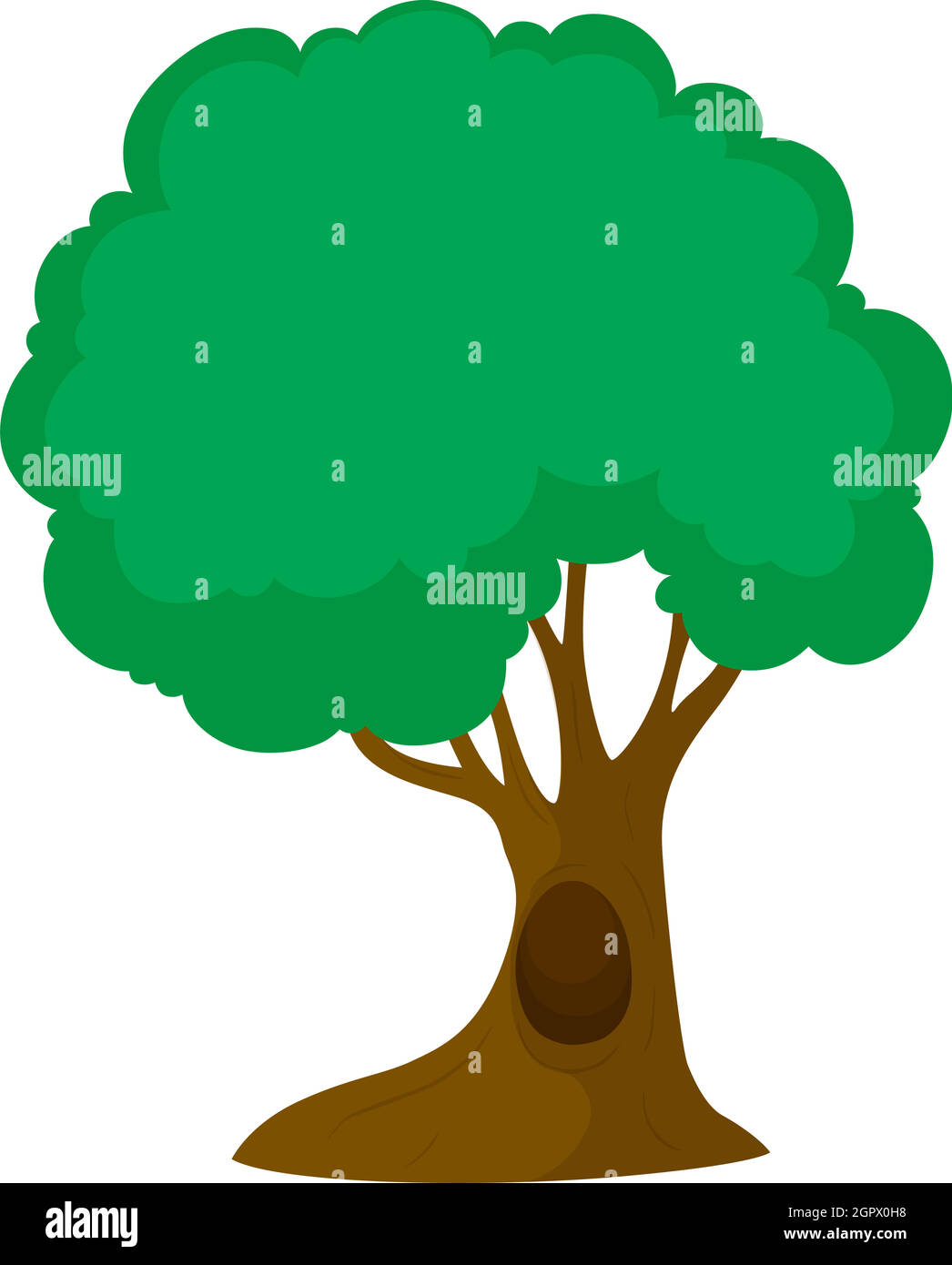 Green tree with big trunk Stock Vector Image & Art - Alamy