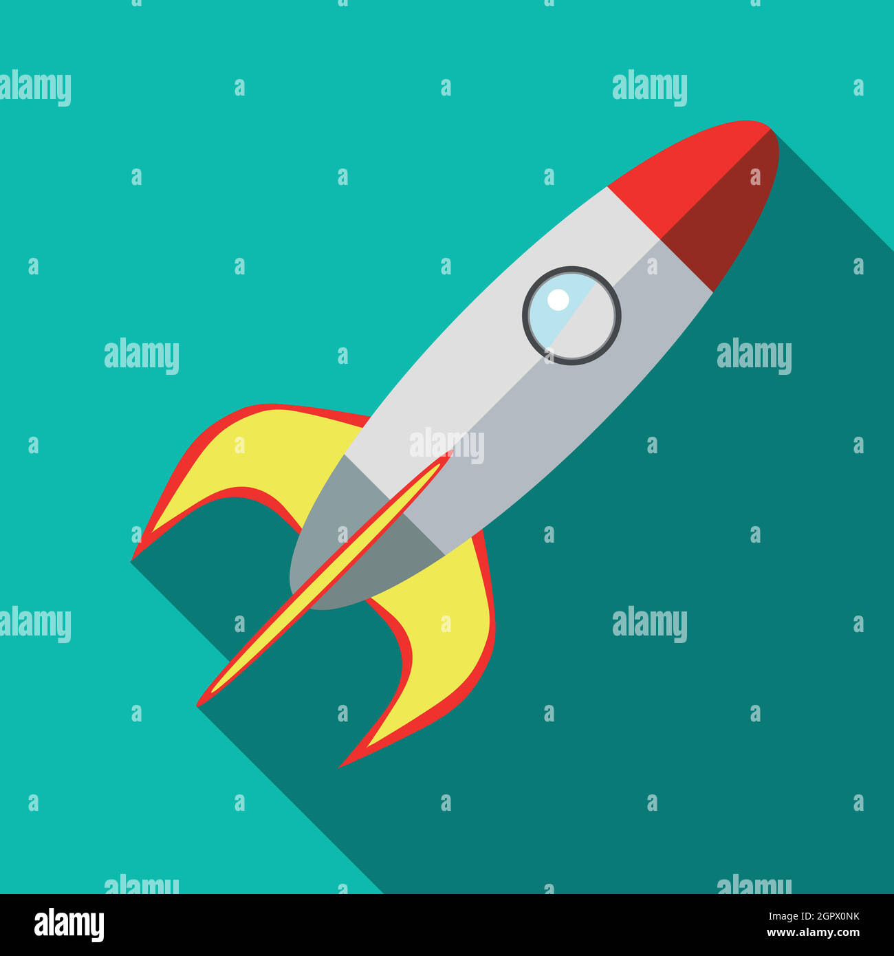 Space rocket icon in flat style Stock Vector Image & Art - Alamy