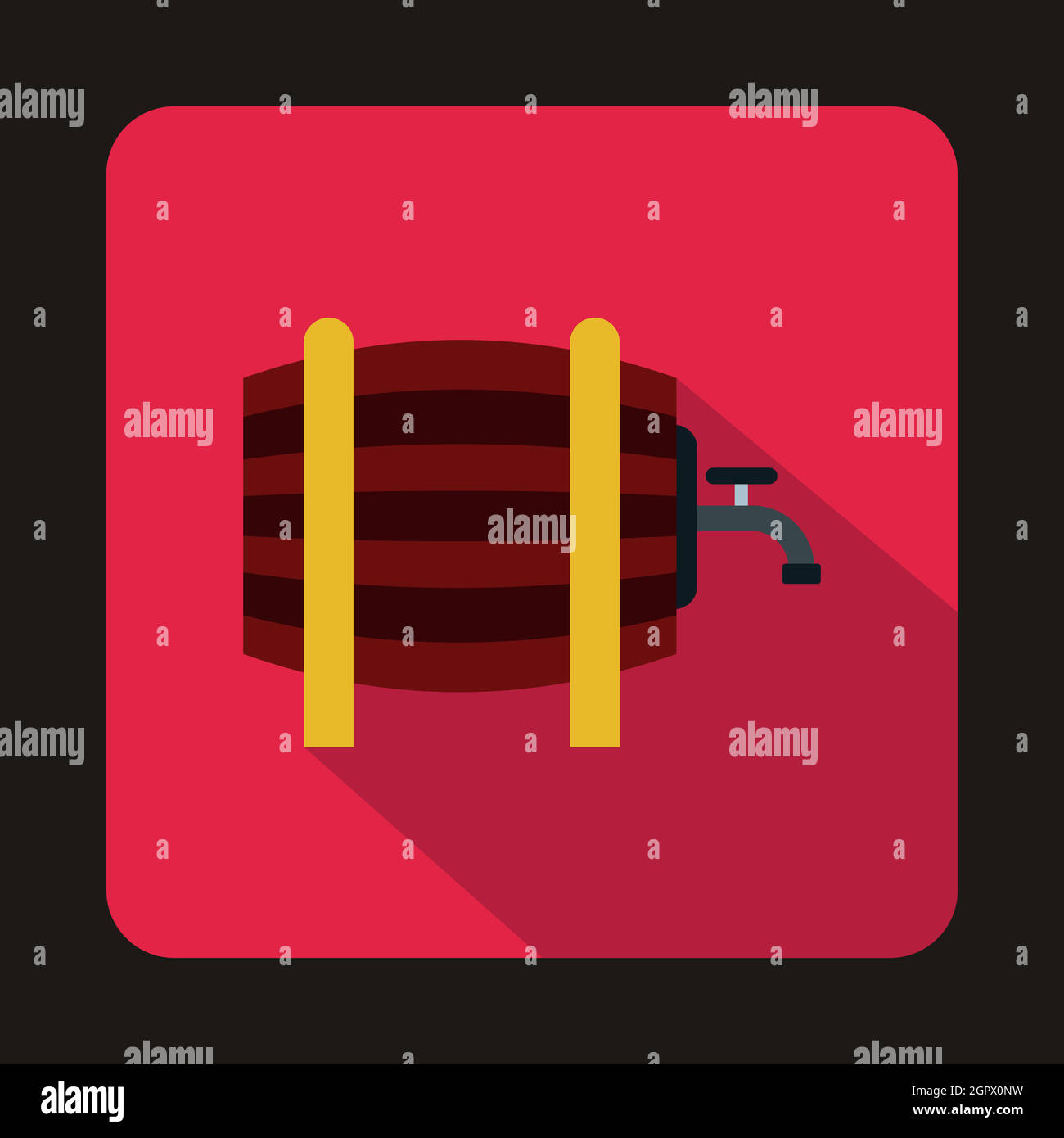 Wooden barrel with tap icon, flat style Stock Vector Image & Art - Alamy