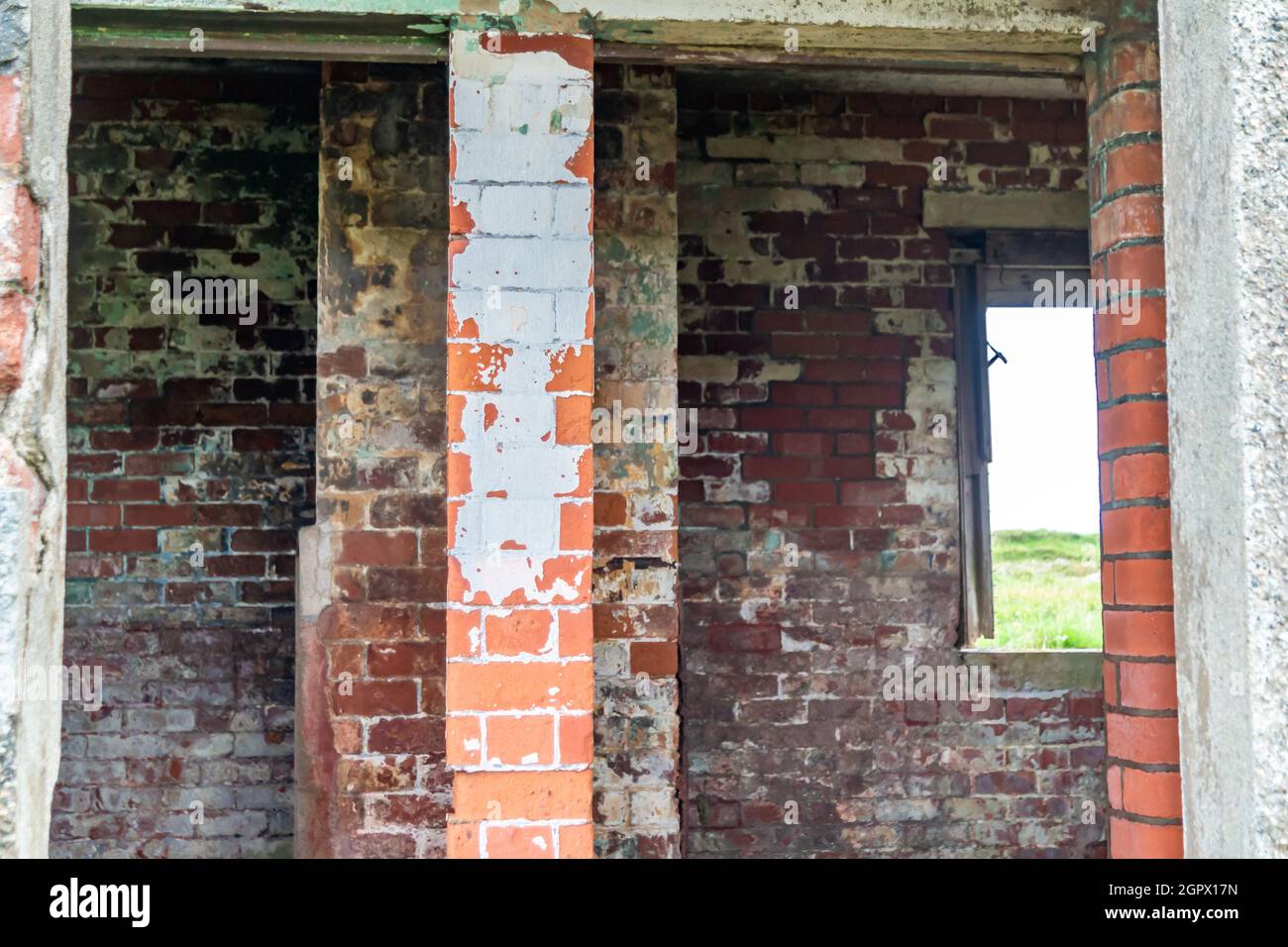 The ruins of Lenan Head fort at the north coast of County Donegal ...