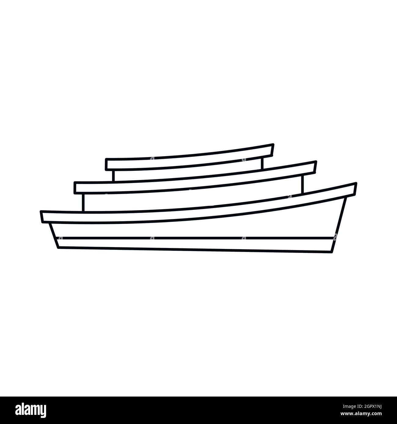 Wooden boat icon, outline style Stock Vector Image & Art - Alamy