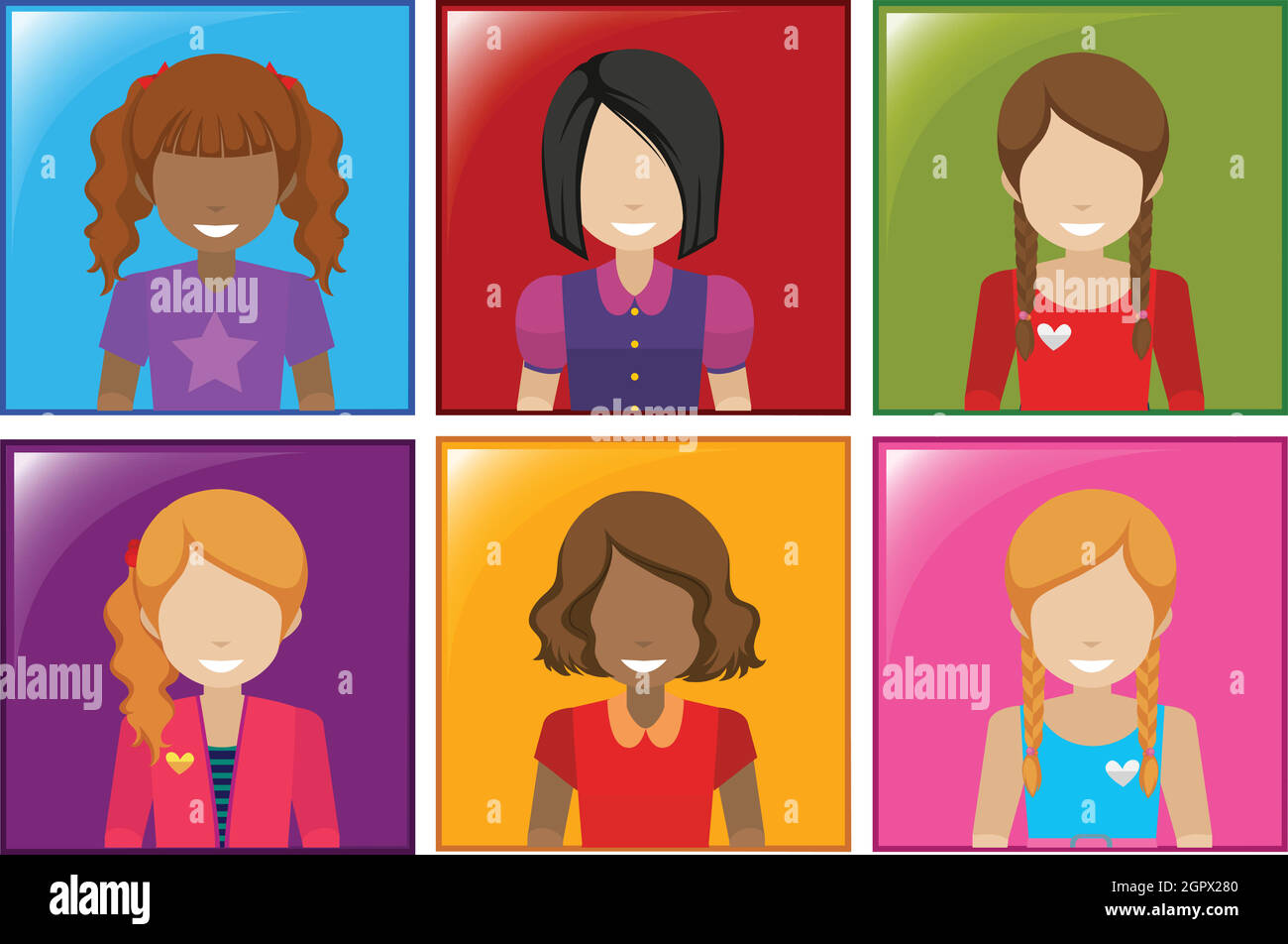 A frame with faceless girls Stock Vector Image & Art - Alamy