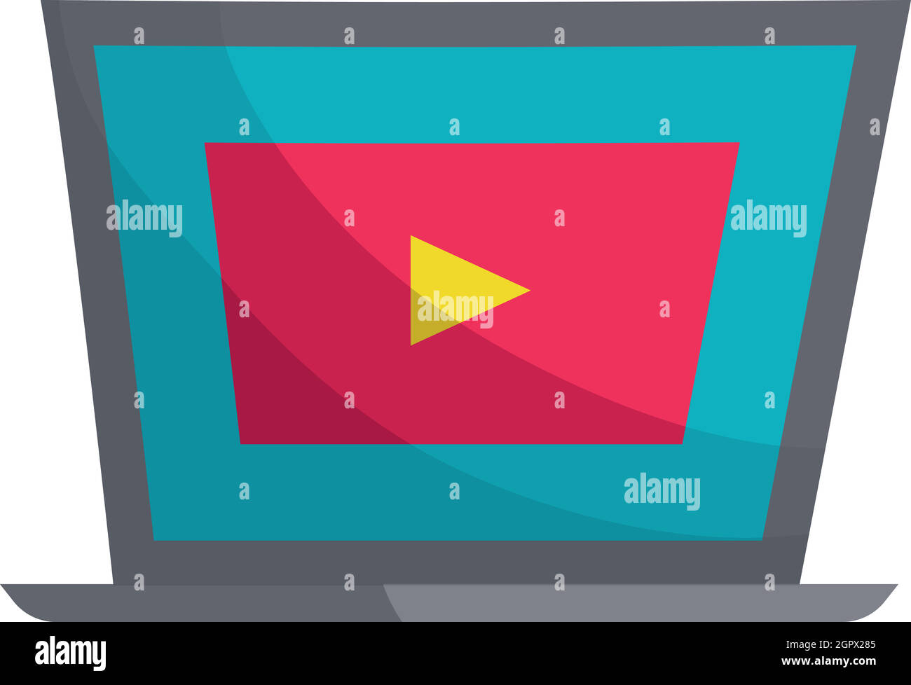 Laptop with player icon, cartoon style Stock Vector Image & Art - Alamy