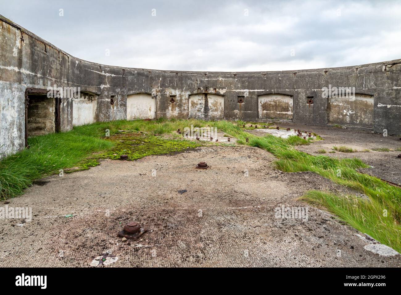 The ruins of Lenan Head fort at the north coast of County Donegal ...
