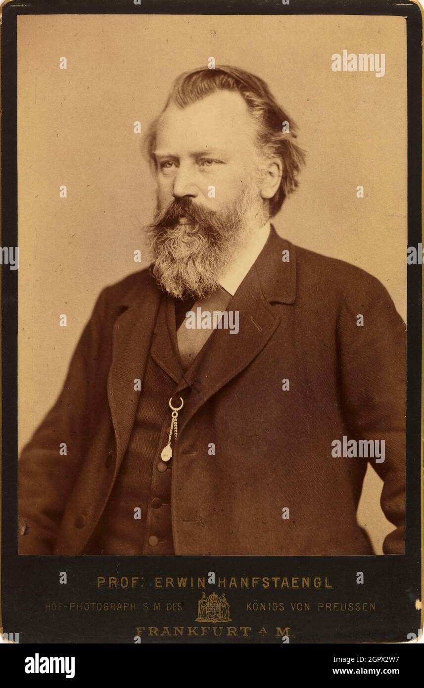 Portrait of the composer Johannes Brahms (1833-1897), c. 1870. Private ...