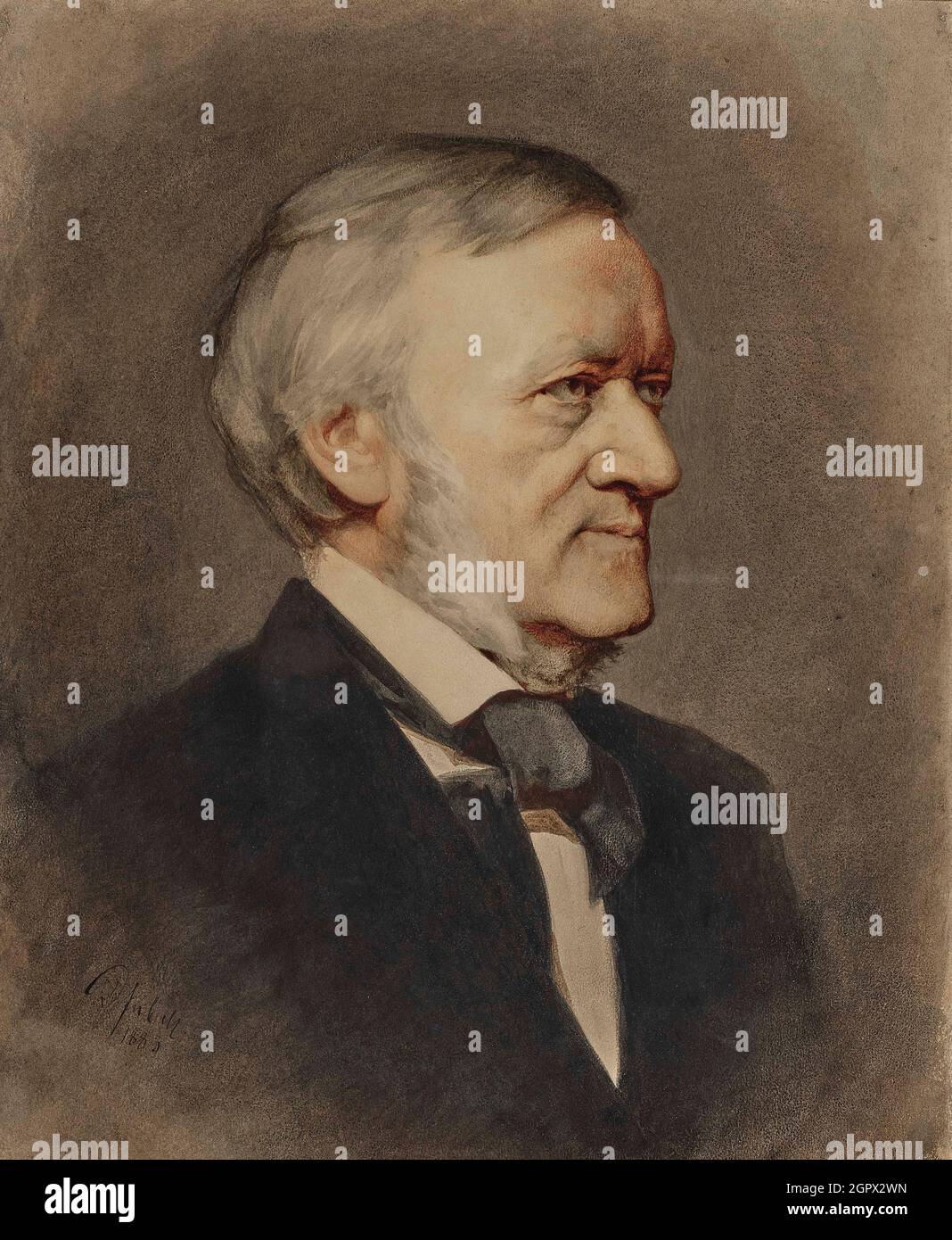 Portrait of the composer Richard Wagner (1813-1883), 1883. Private ...