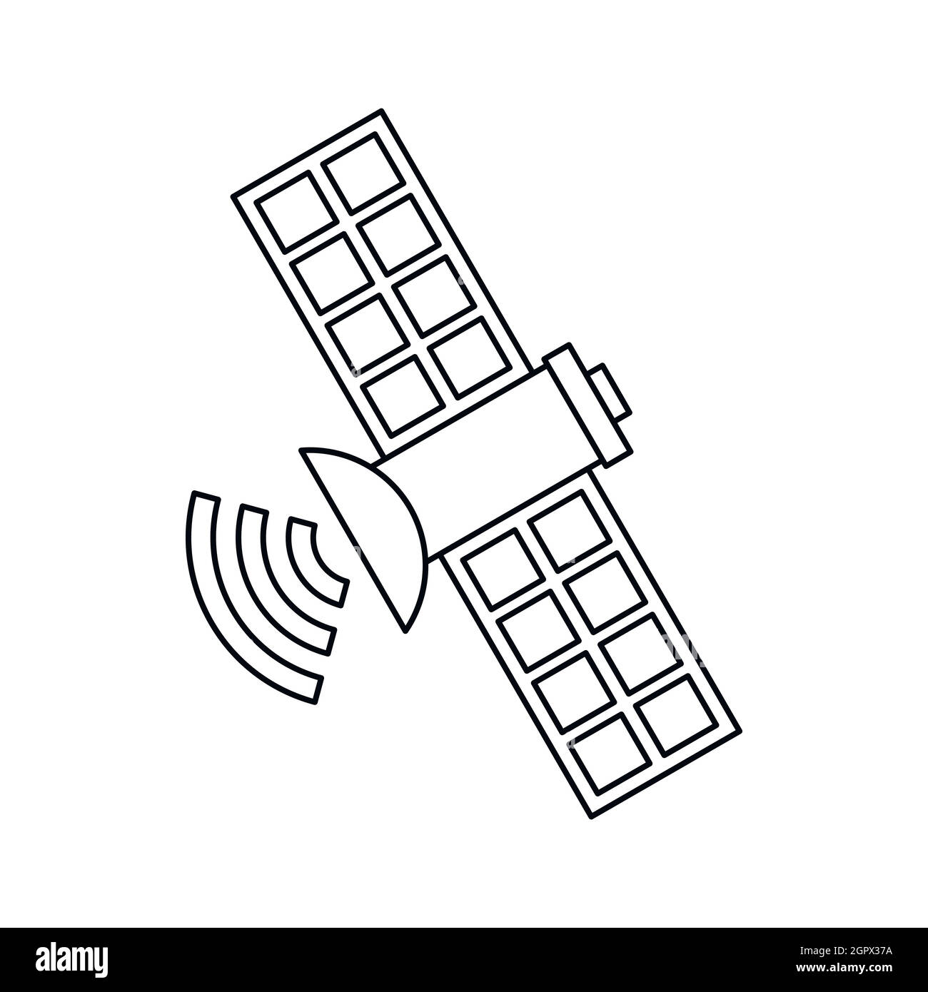 Globe satellite icon outline Cut Out Stock Images & Pictures - Alamy