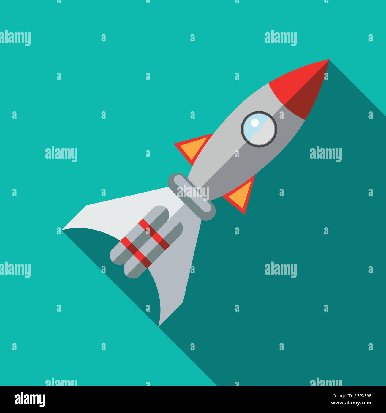 Space rocket icon in flat style Stock Vector Image & Art - Alamy
