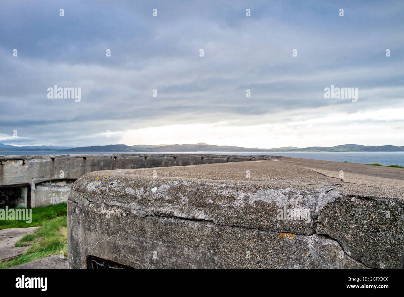The ruins of Lenan Head fort at the north coast of County Donegal ...