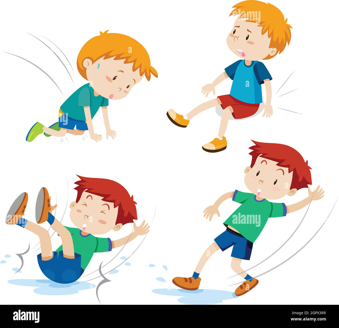 Boys having different types of accidents Stock Vector Image & Art - Alamy