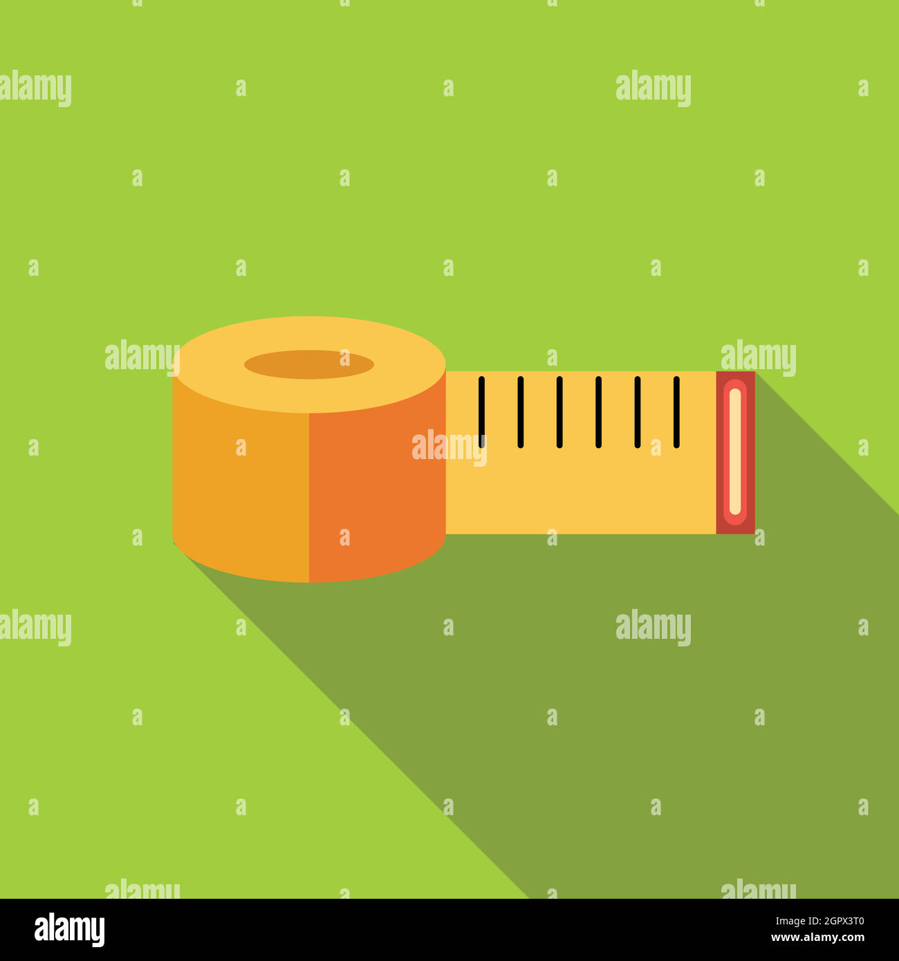 Yellow measuring tape icon, flat style Stock Vector Image & Art - Alamy