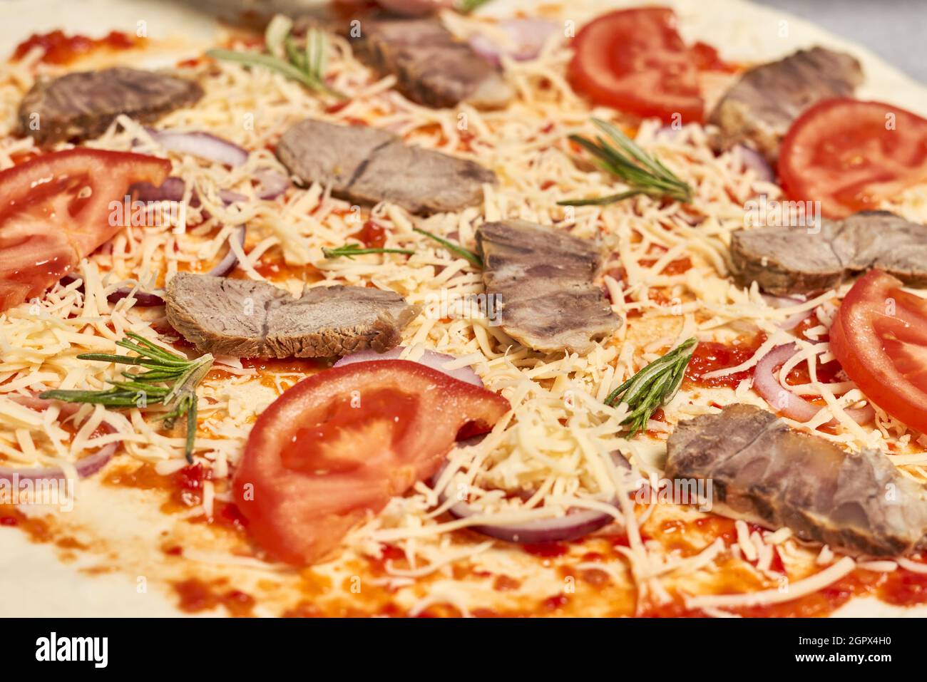 Process of making homemade pizza Stock Photo - Alamy