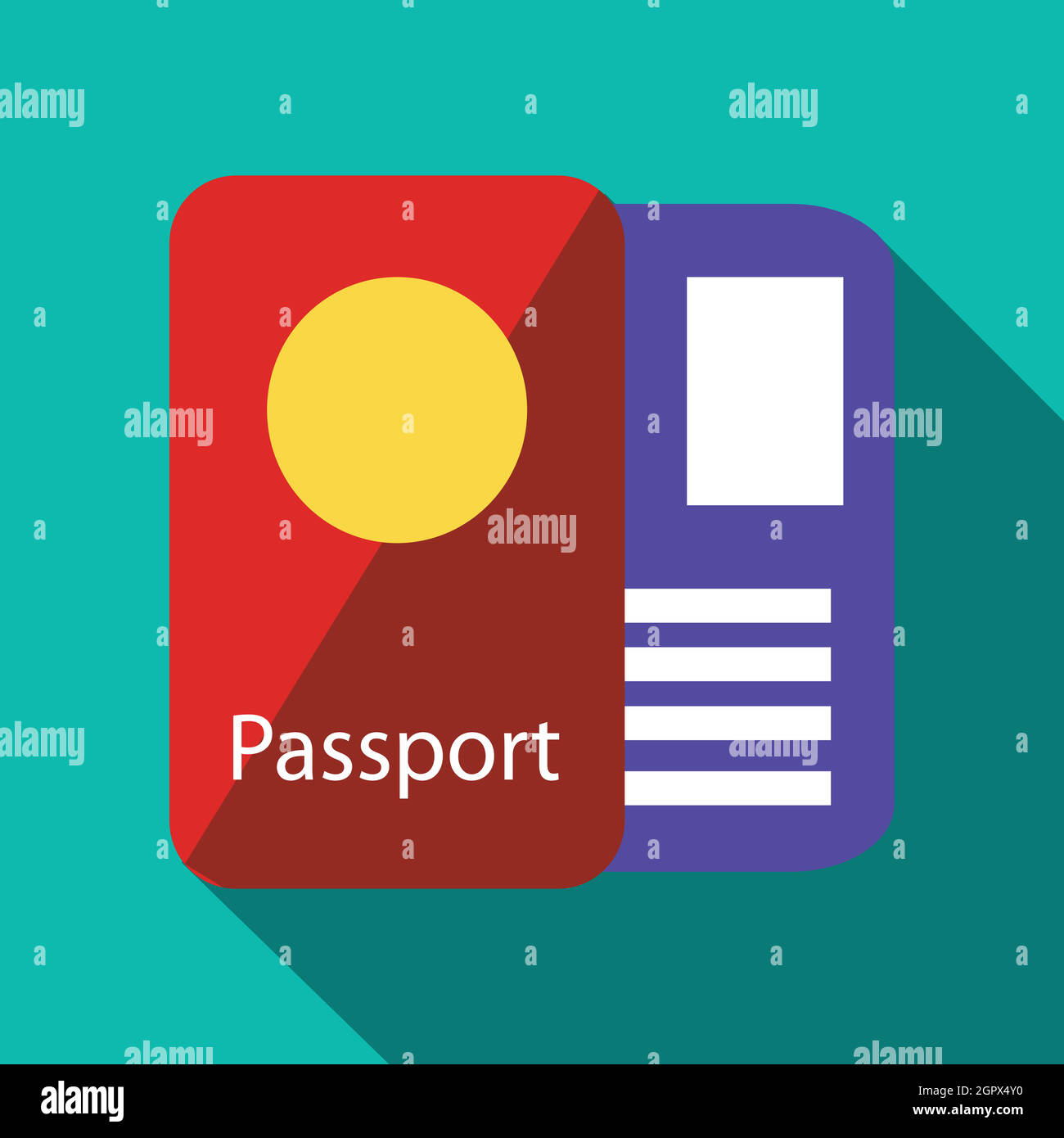 Passport icon, flat style Stock Vector Image & Art - Alamy