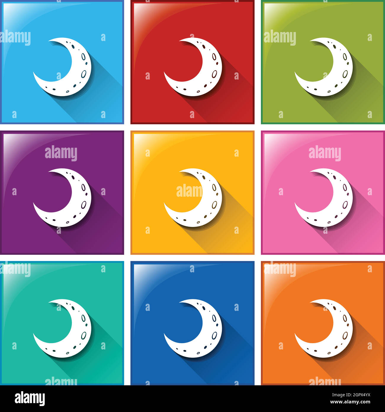 Icons with moons Stock Vector Image & Art - Alamy