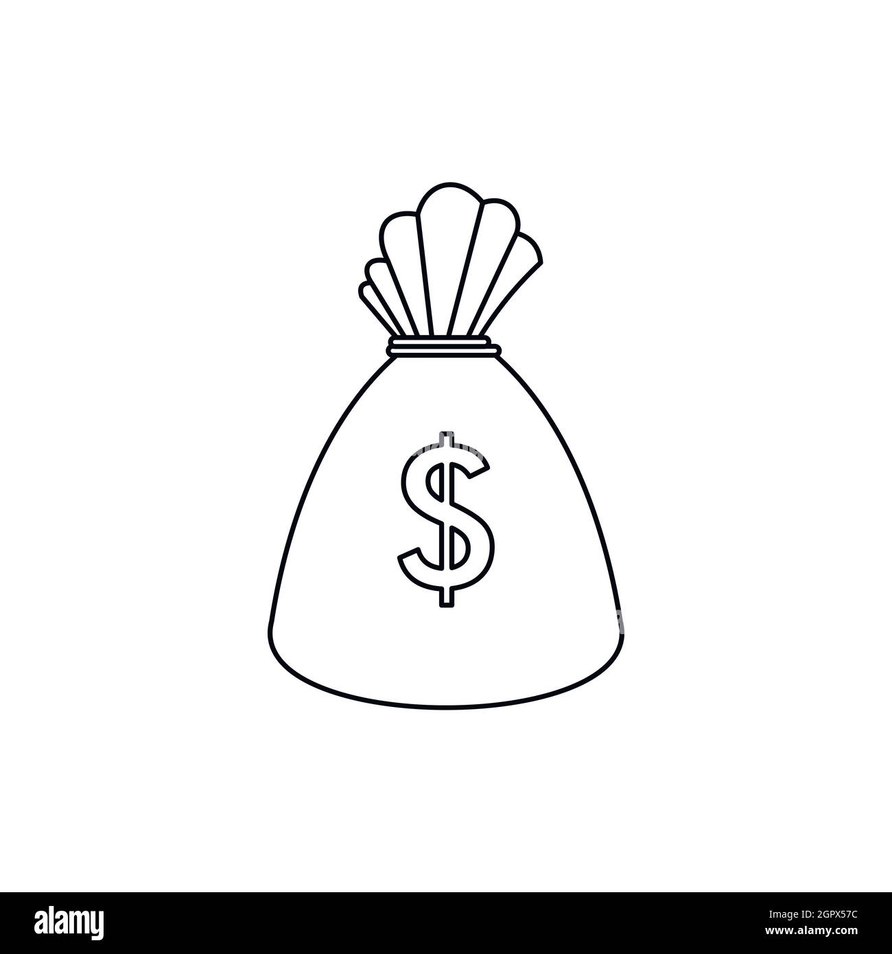Money bag icon, outline style Stock Vector Image & Art - Alamy