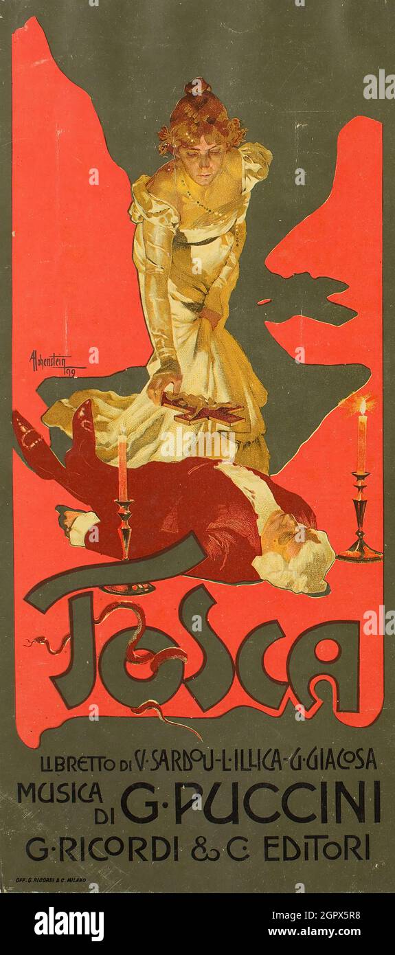 Poster for the Opera Tosca by G. Puccini, 1899. Private Collection ...