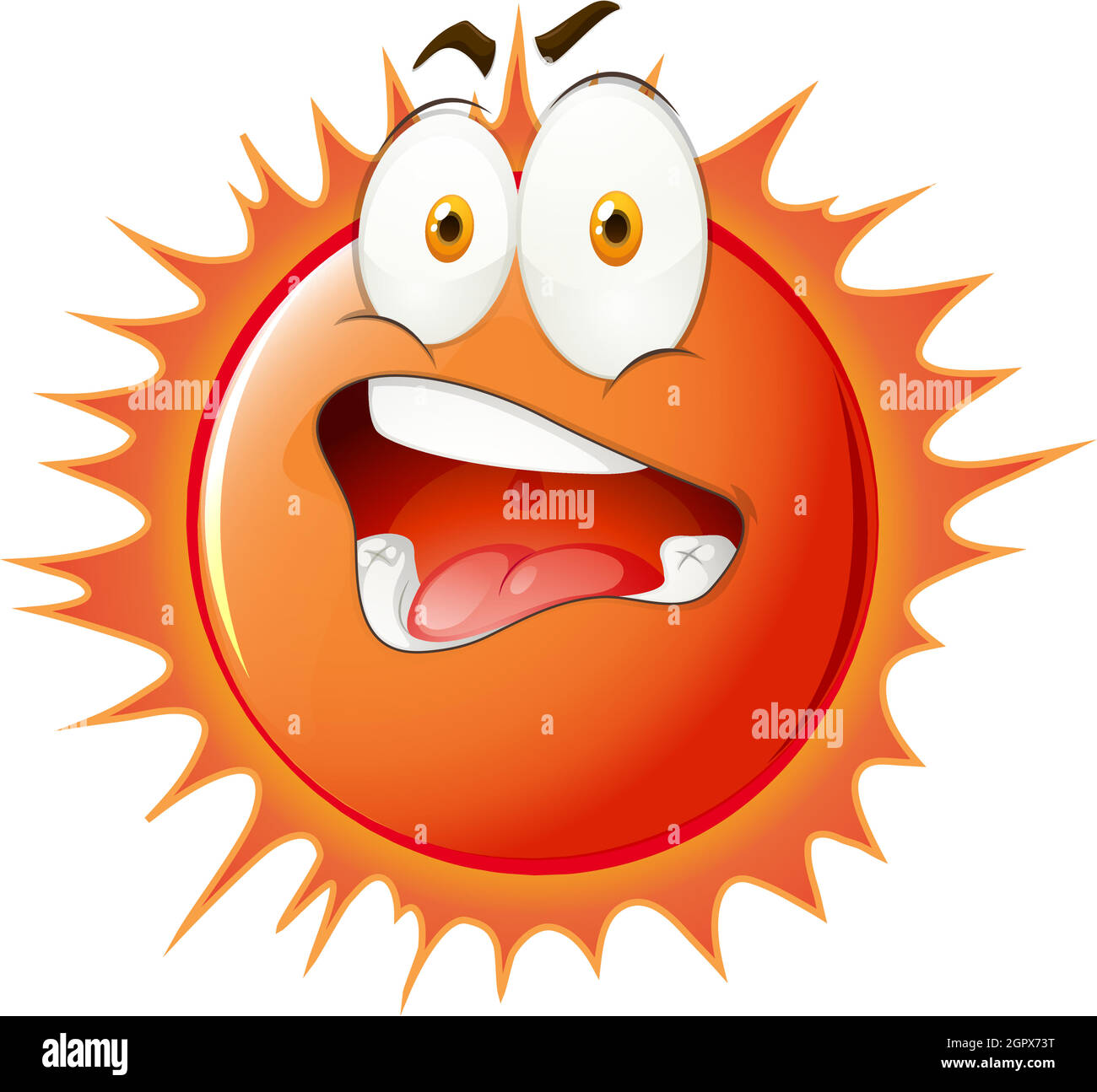 Sun with uncomfortable facial expression Stock Vector Image & Art - Alamy