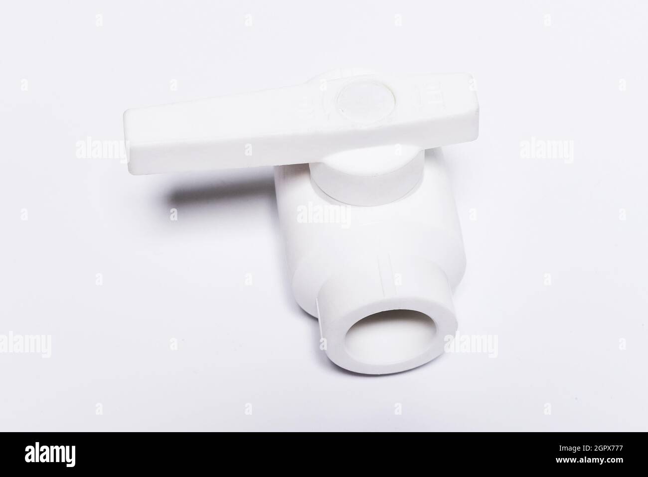Plastic propylene fitting isolated on white background Stock Photo - Alamy