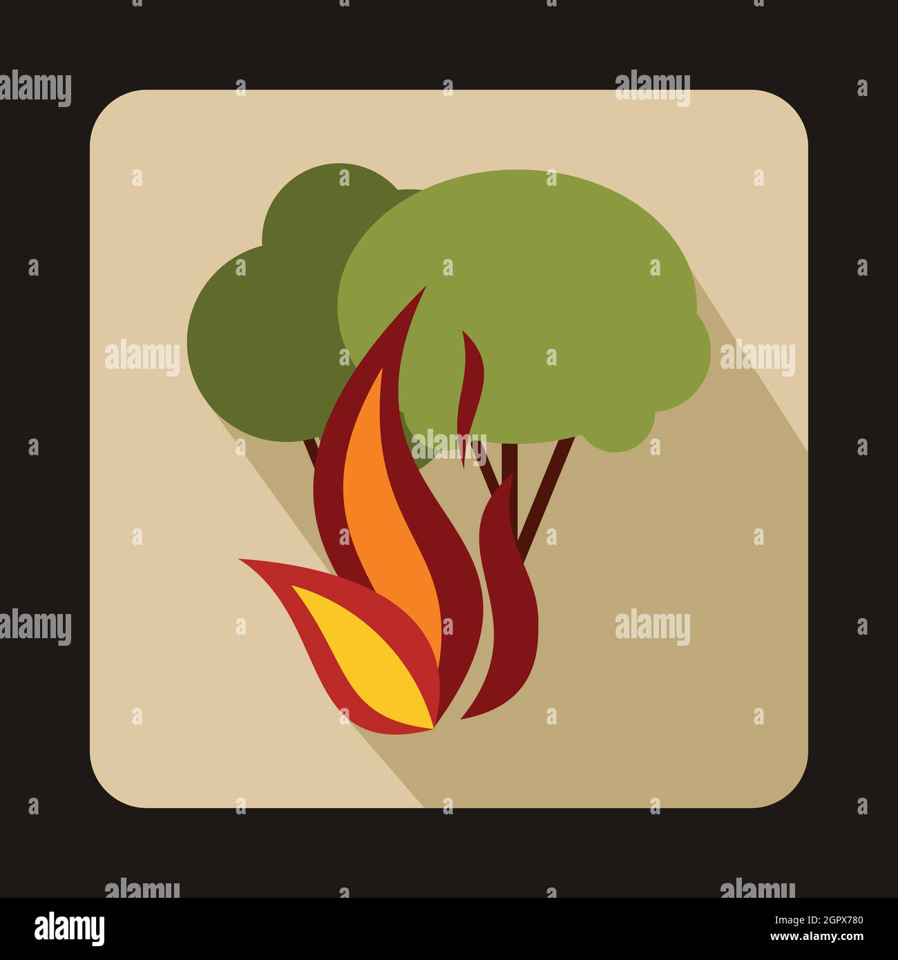 Burning forest trees icon, flat style Stock Vector Image & Art - Alamy