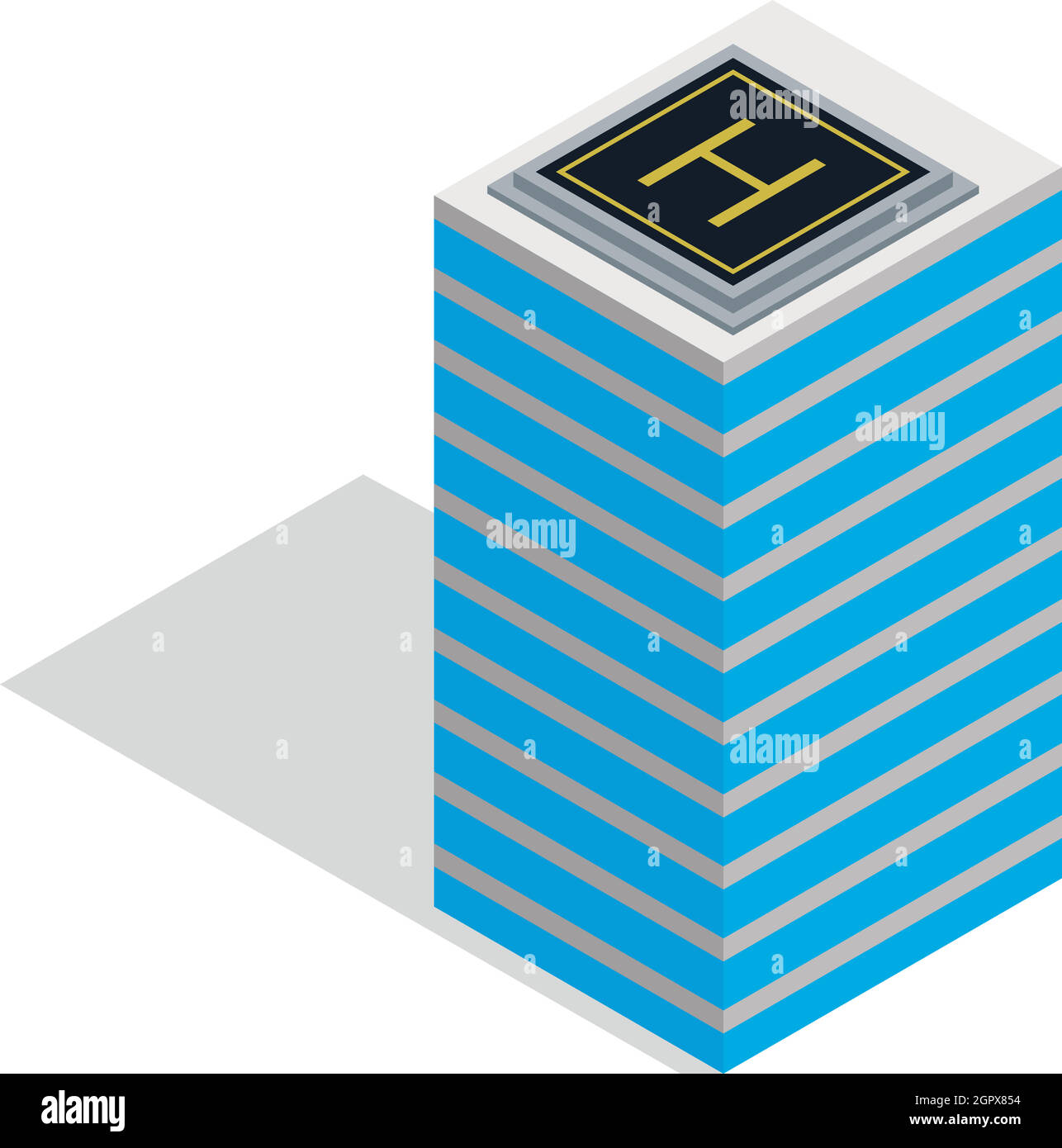 Helicopter landing helipad building Stock Vector Images - Alamy