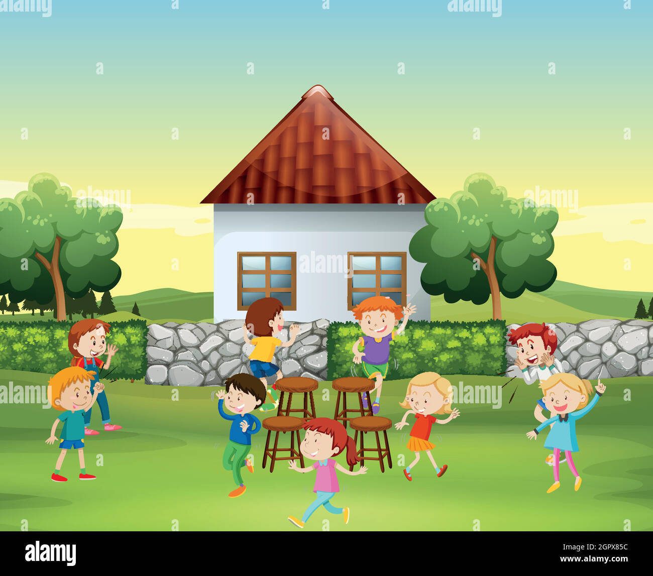 Boy in chair Stock Vector Images - Alamy