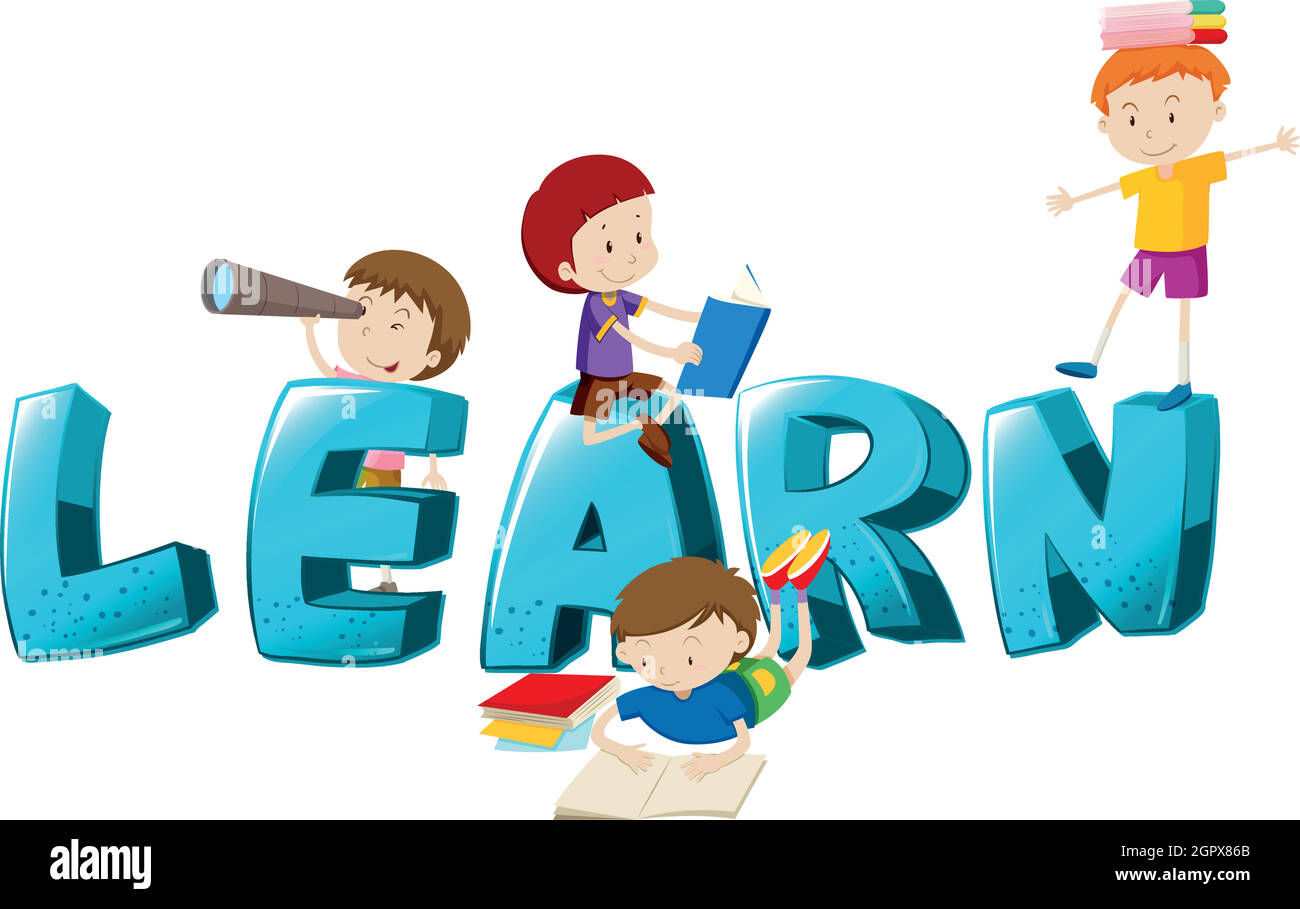 Font design for word learn Stock Vector Image & Art - Alamy