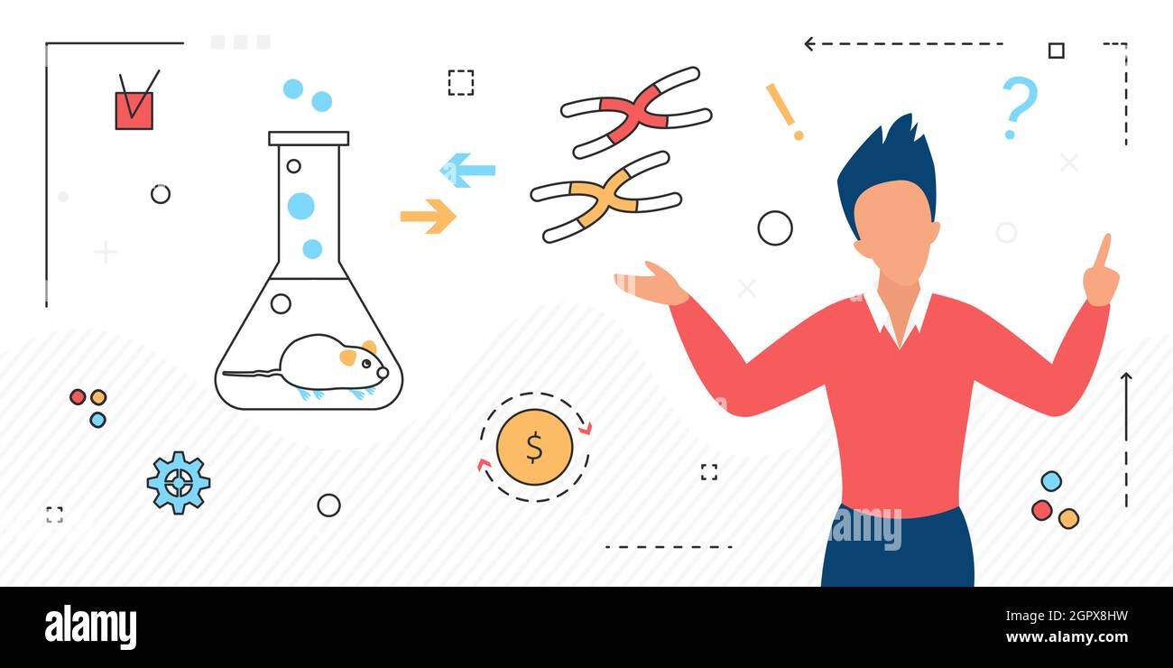 Science genome research, biotechnology and laboratory experiment vector ...