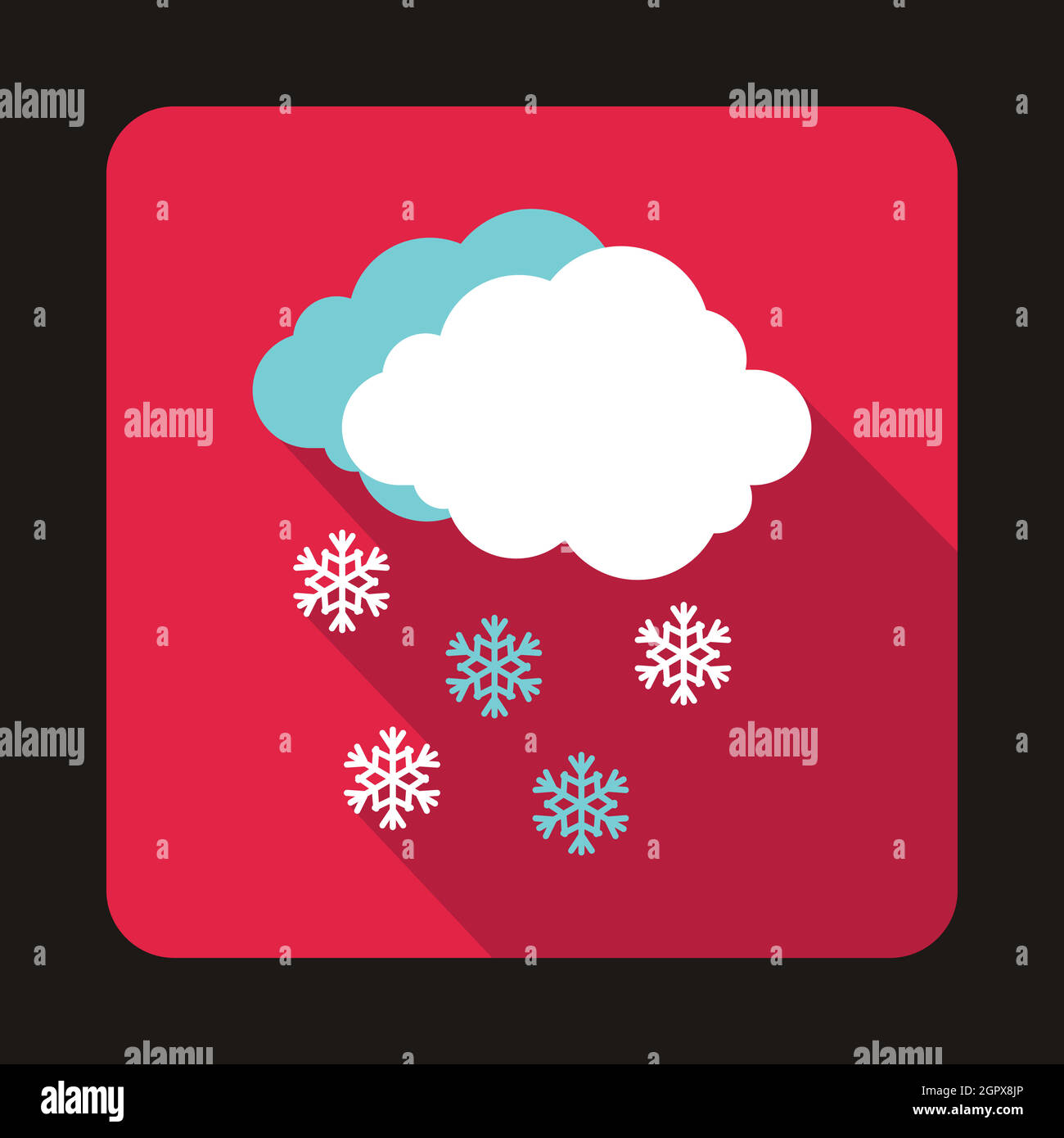 Cloud and snowflakes icon, flat style Stock Vector Image & Art - Alamy