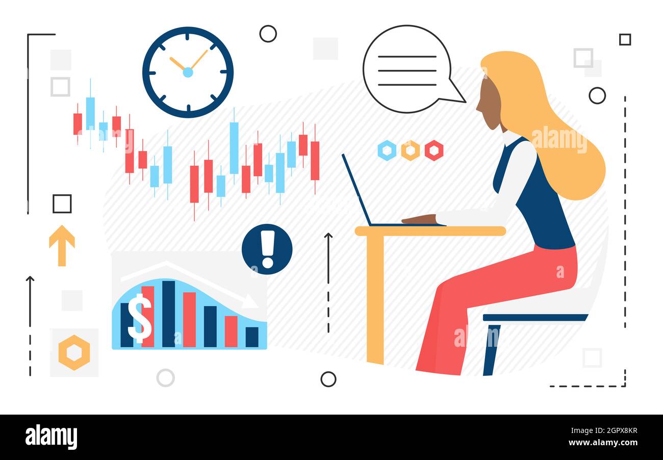 Business online, digital technology vector illustration. Cartoon ...