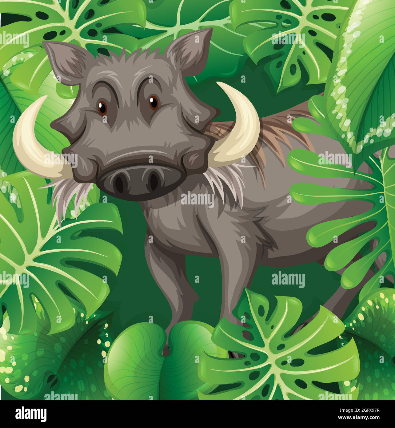 Wild pig in the bush Stock Vector Image & Art - Alamy