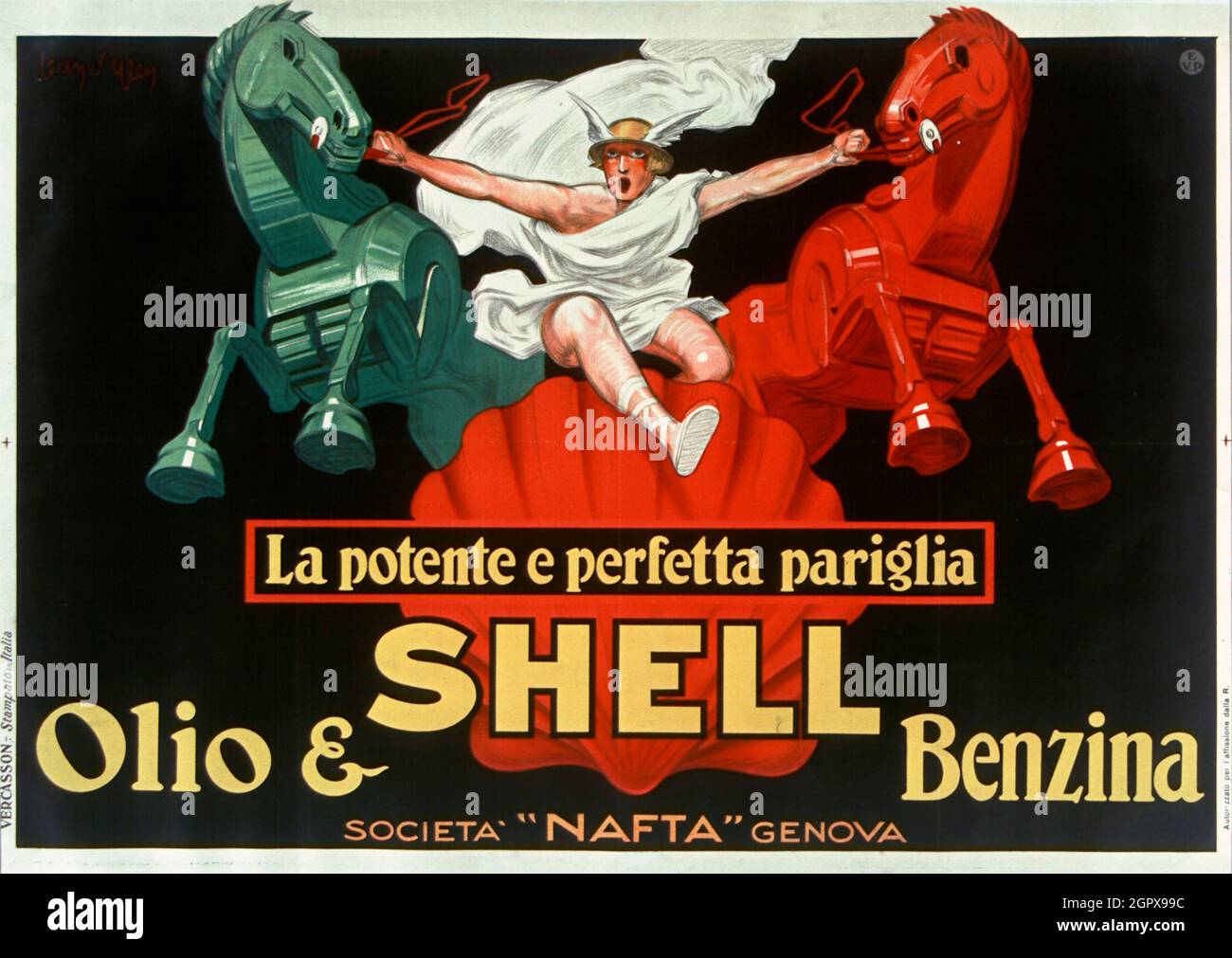 Shell Olio & Benzina, 1927. Private Collection Stock Photo - Alamy