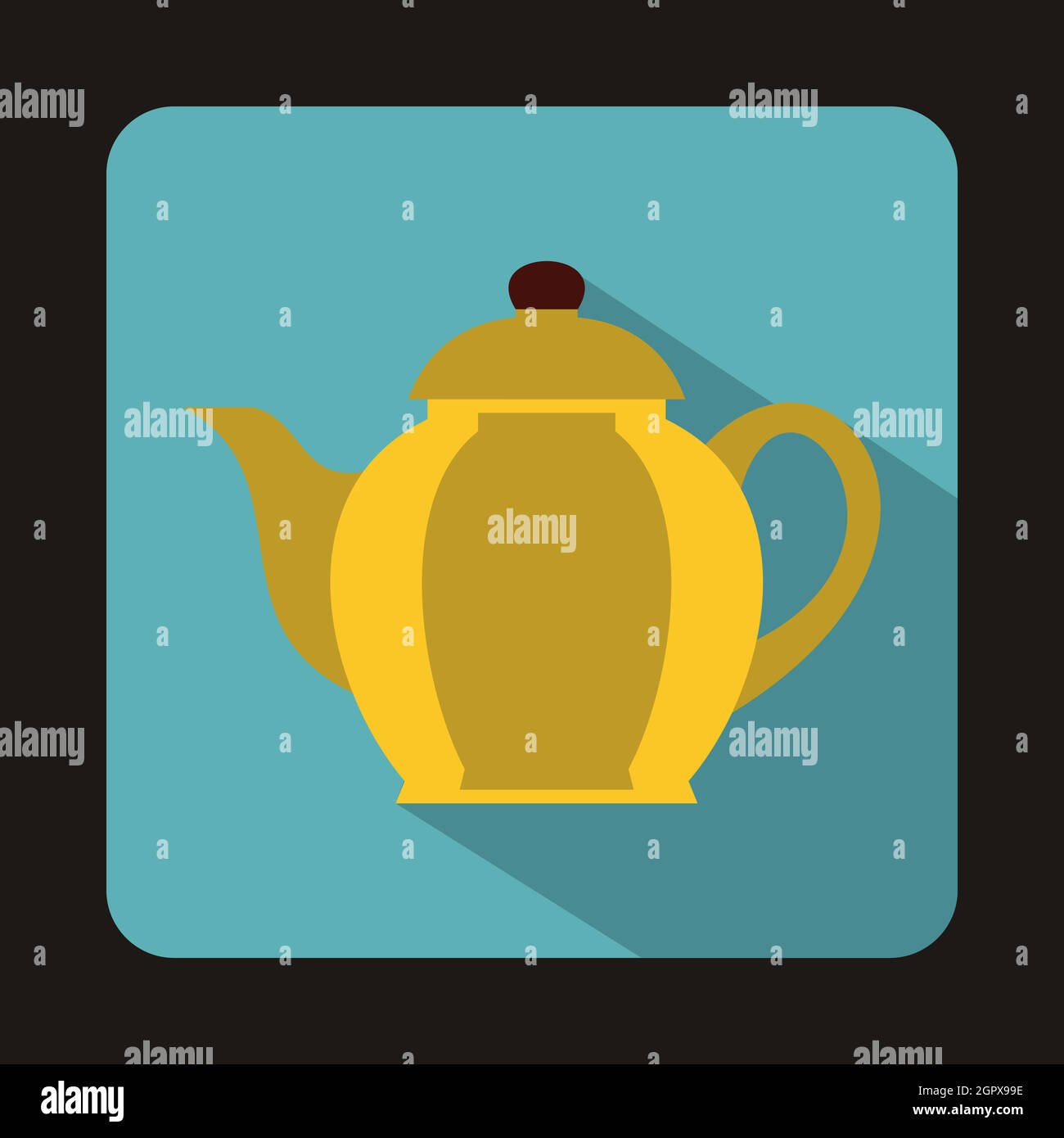 Yellow teapot icon in flat style Stock Vector Image & Art - Alamy