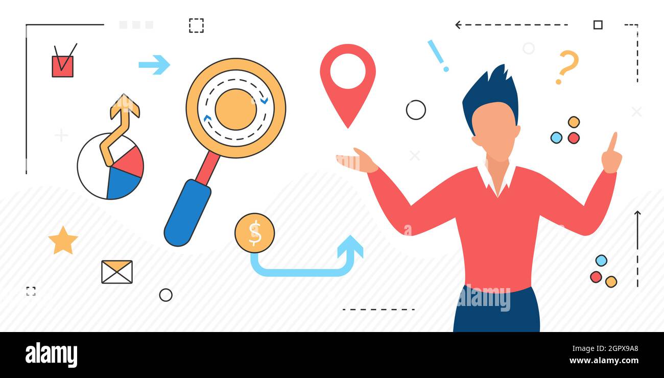 Business people and creative idea search vector illustration. Cartoon ...