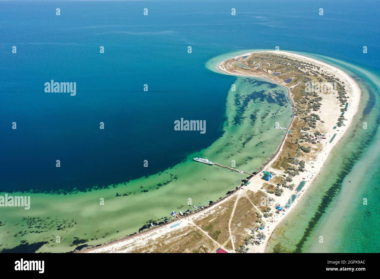 Aerial View Of Sea From Airplane Stock Photo - Alamy