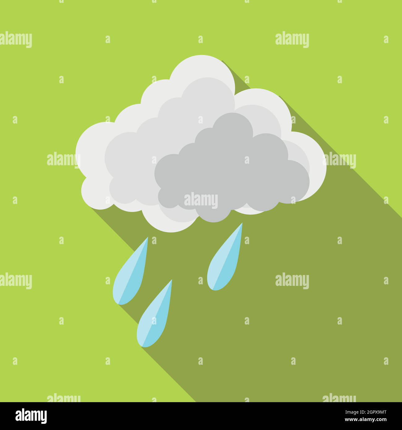 Cloud and rain drops icon in flat style Stock Vector Image & Art - Alamy