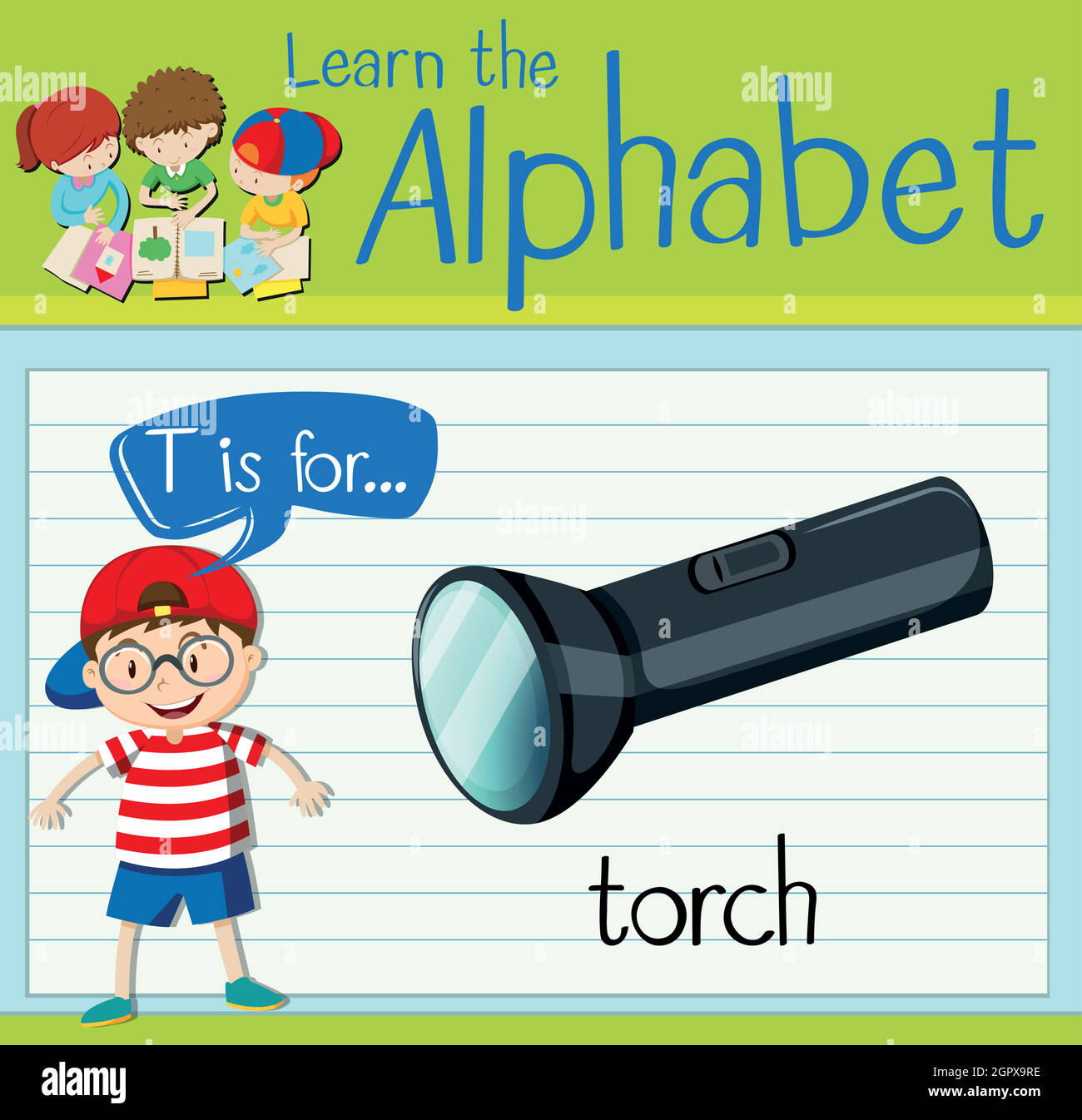 Flashcard letter T is for torch Stock Vector Image & Art - Alamy