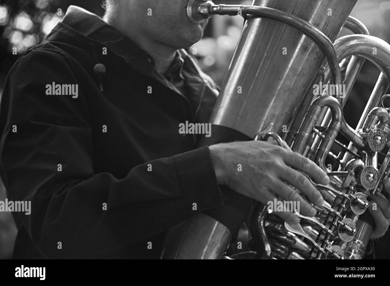 Man holding tuba hi-res stock photography and images - Alamy
