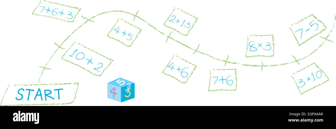 A Math Calculation Path Game Stock Vector Image & Art - Alamy