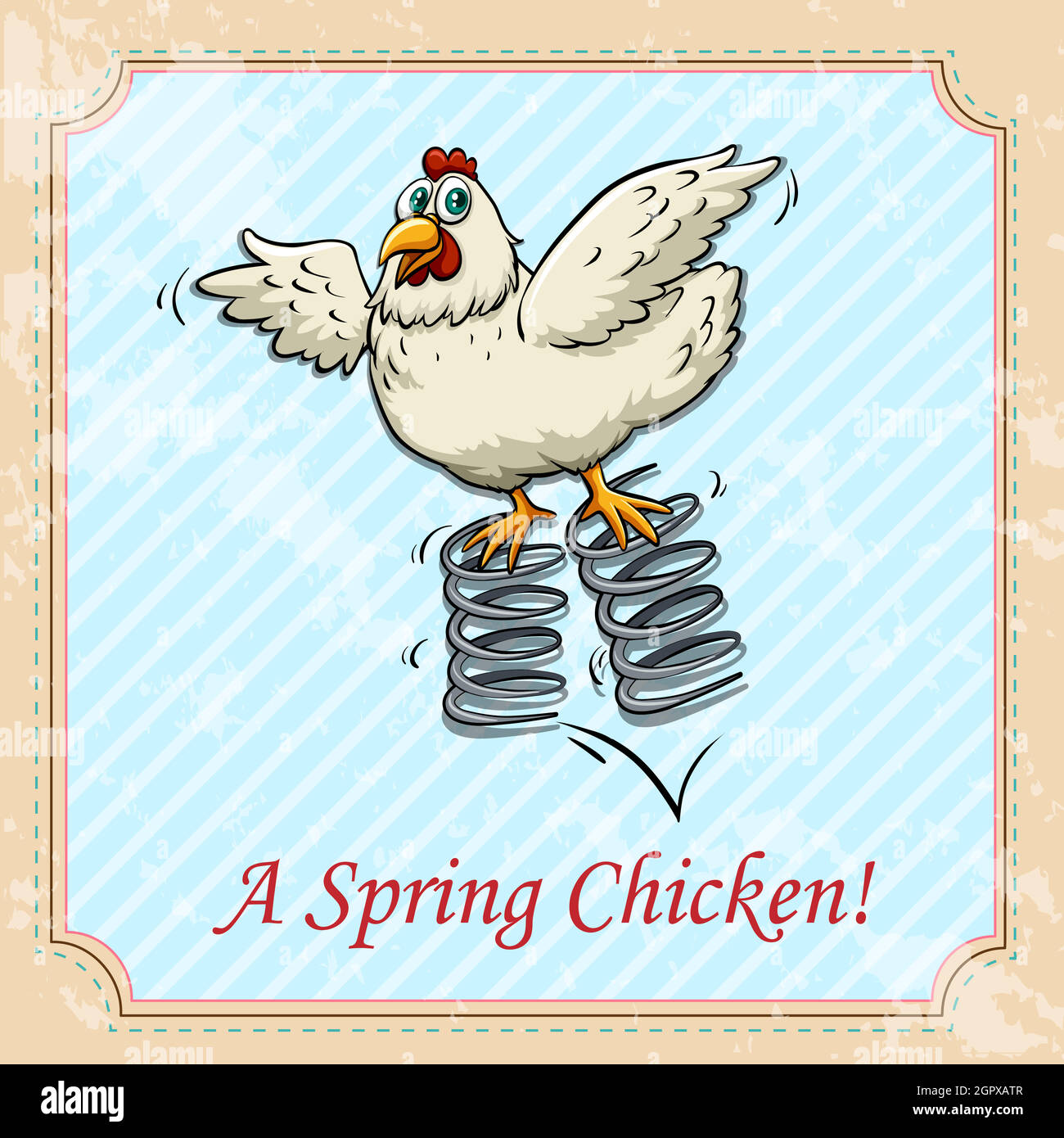Chicken bouncing on spring Stock Vector Image & Art - Alamy