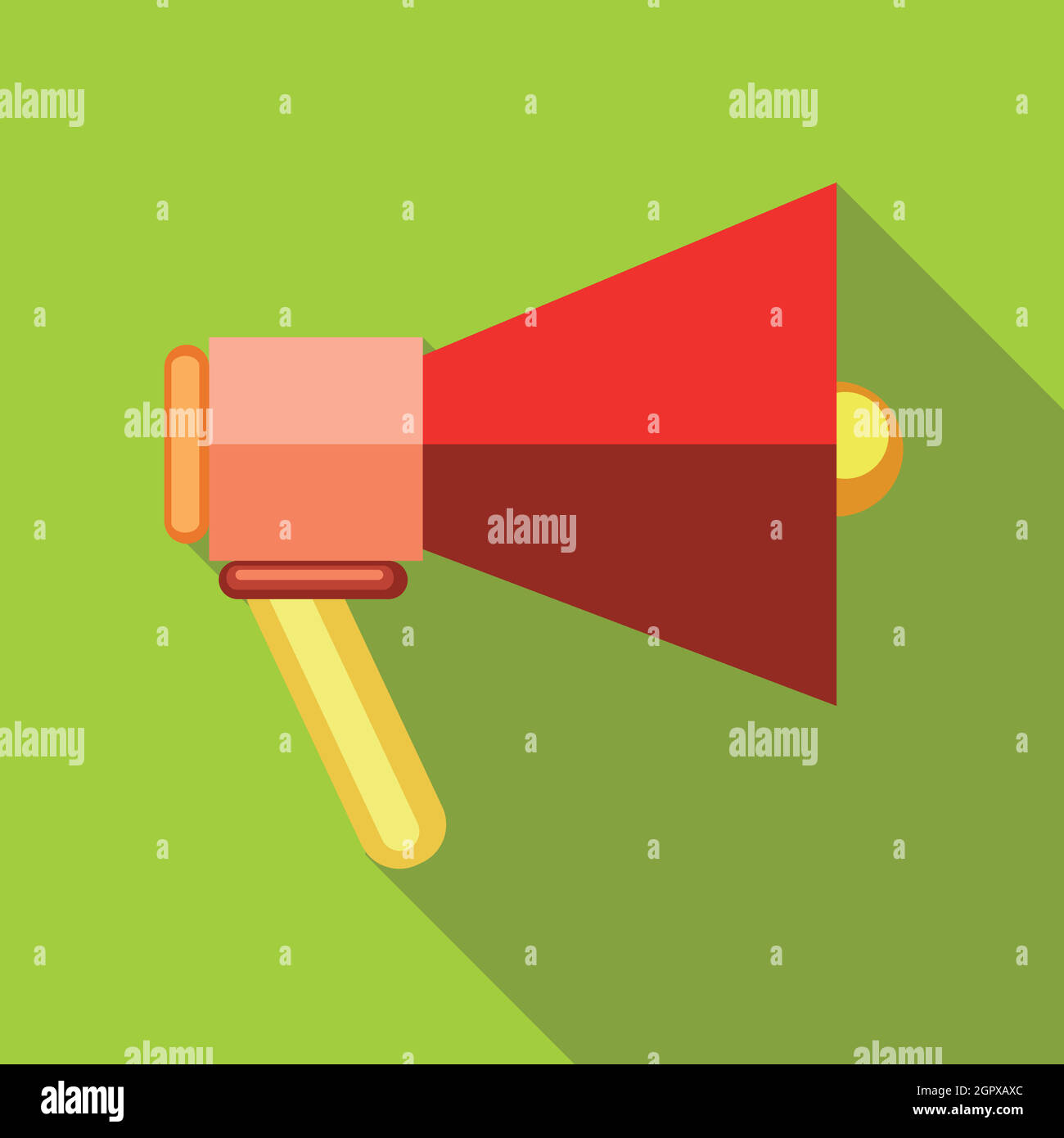 Red loudspeaker icon, flat style Stock Vector Image & Art - Alamy