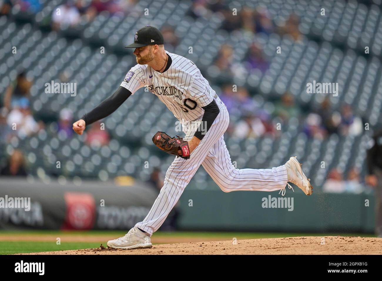 Denver CO, USA. 29th Sep, 2021. Colorado pitcher Ashton Goudeau (60 ...