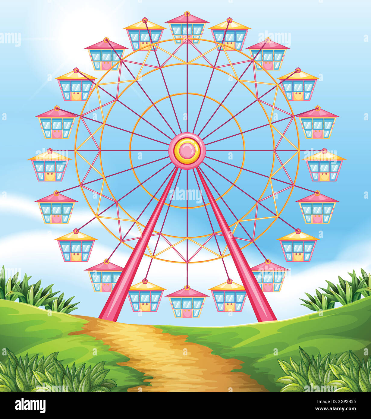 Rotating ferris wheel Stock Vector Images - Alamy