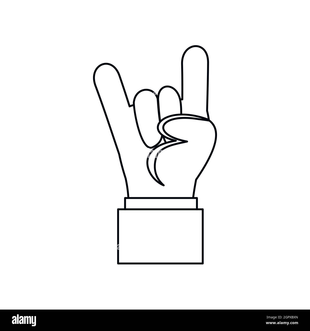 Rock and Roll hand sign icon, outline style Stock Vector Image & Art ...