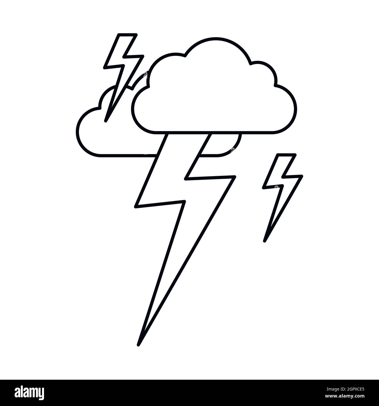 Cloud and lightning icon, outline style Stock Vector Image & Art - Alamy