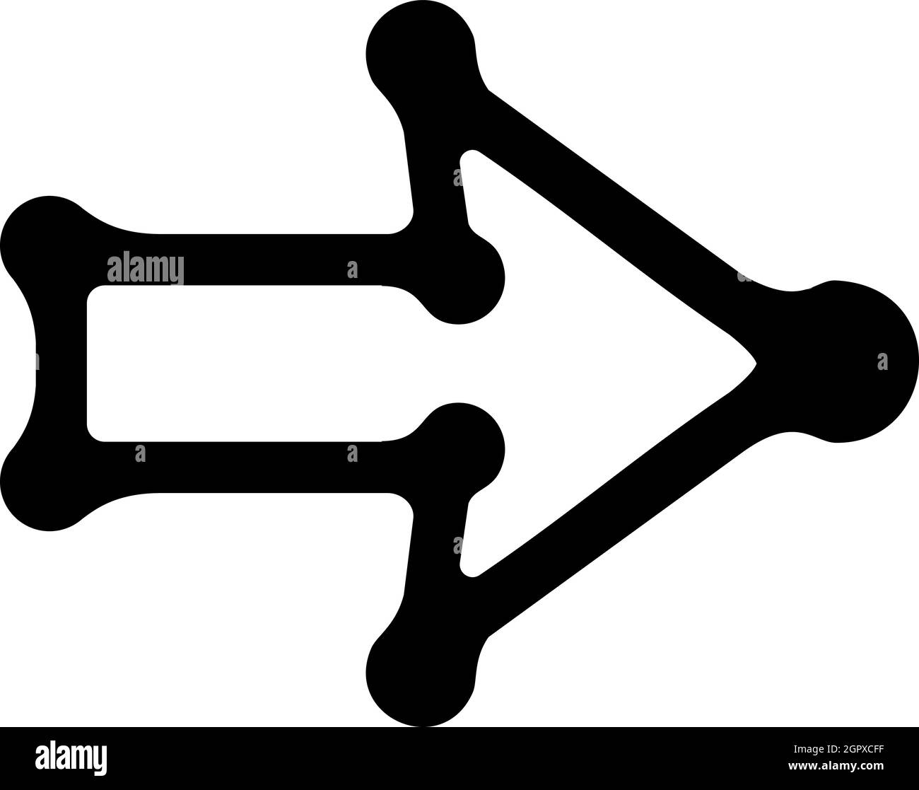 Right arrow with thick contour icon, simple style Stock Vector Image ...