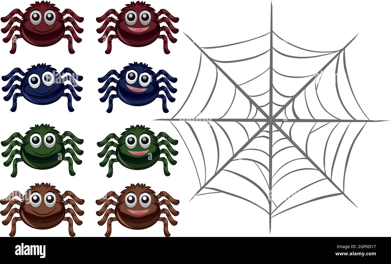 Spiders illustration hi-res stock photography and images - Alamy