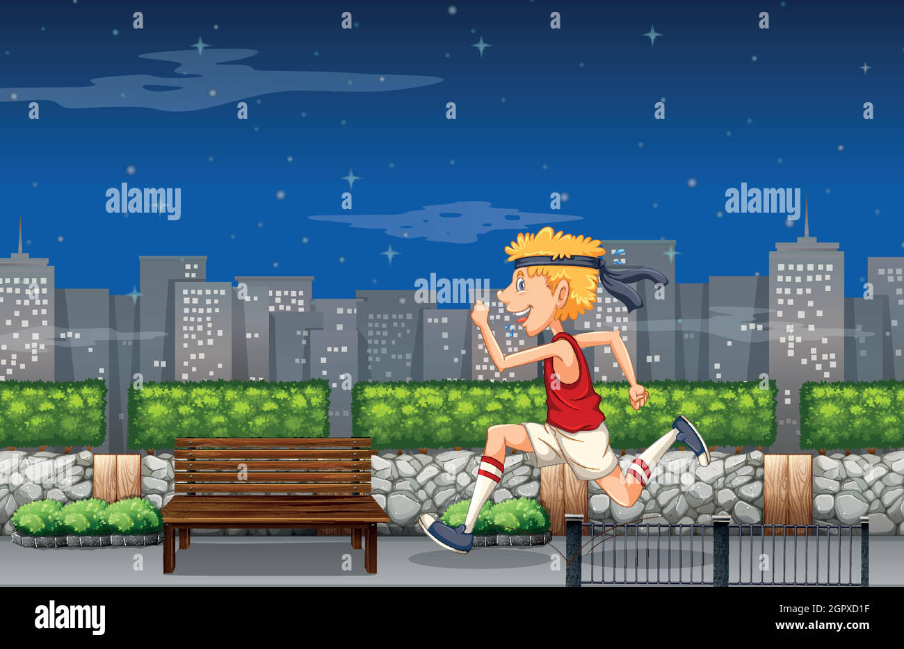 Man street night Stock Vector Images - Alamy