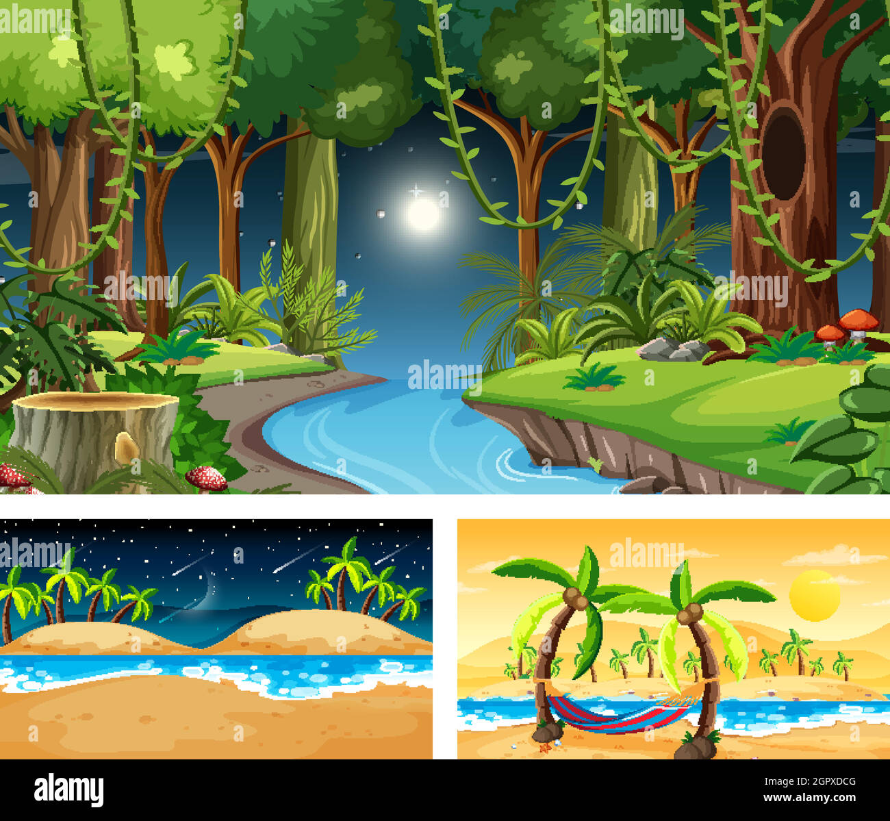 Set of different nature horizontal scenes Stock Vector Image & Art - Alamy