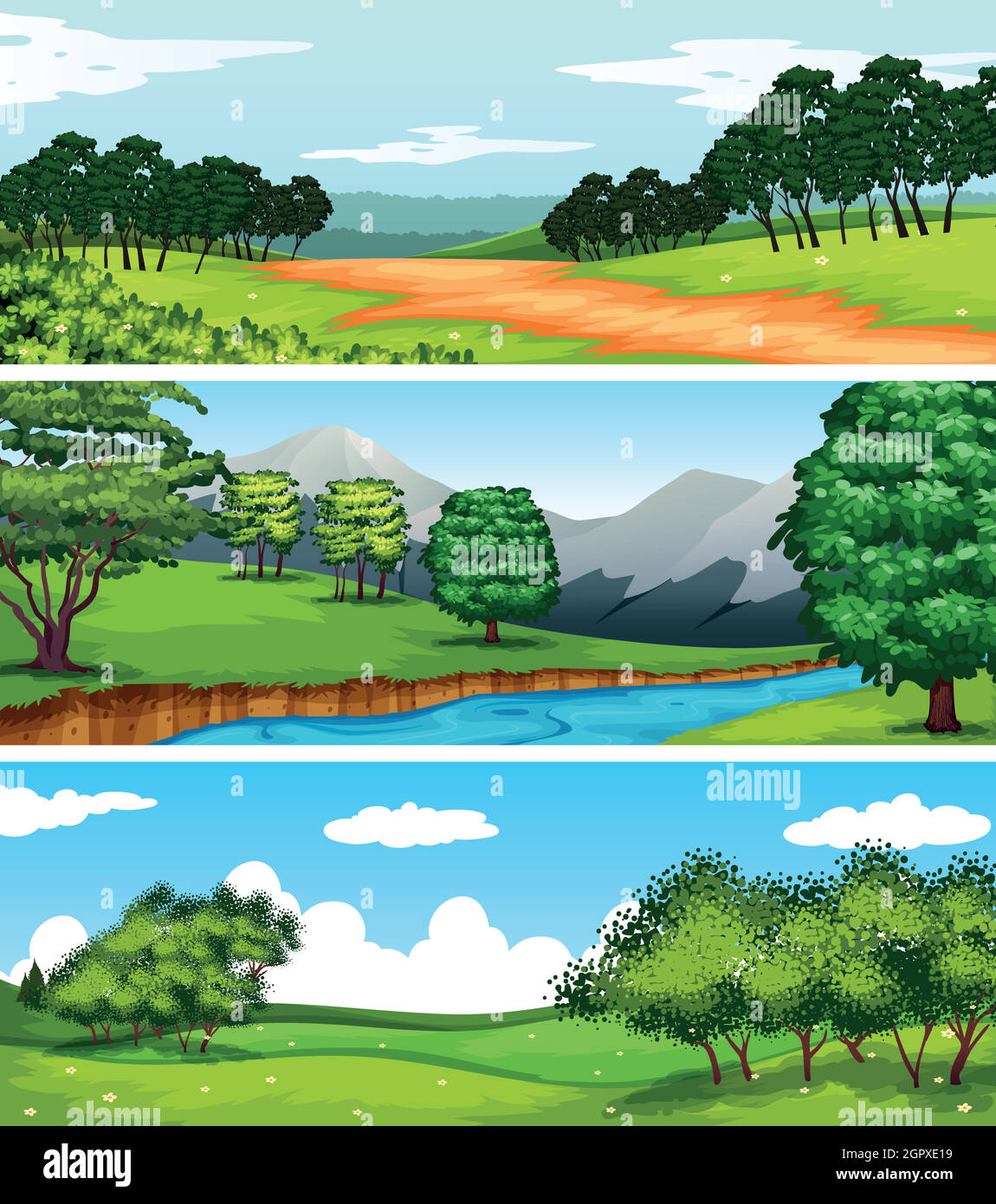 Path of trees Stock Vector Images - Alamy